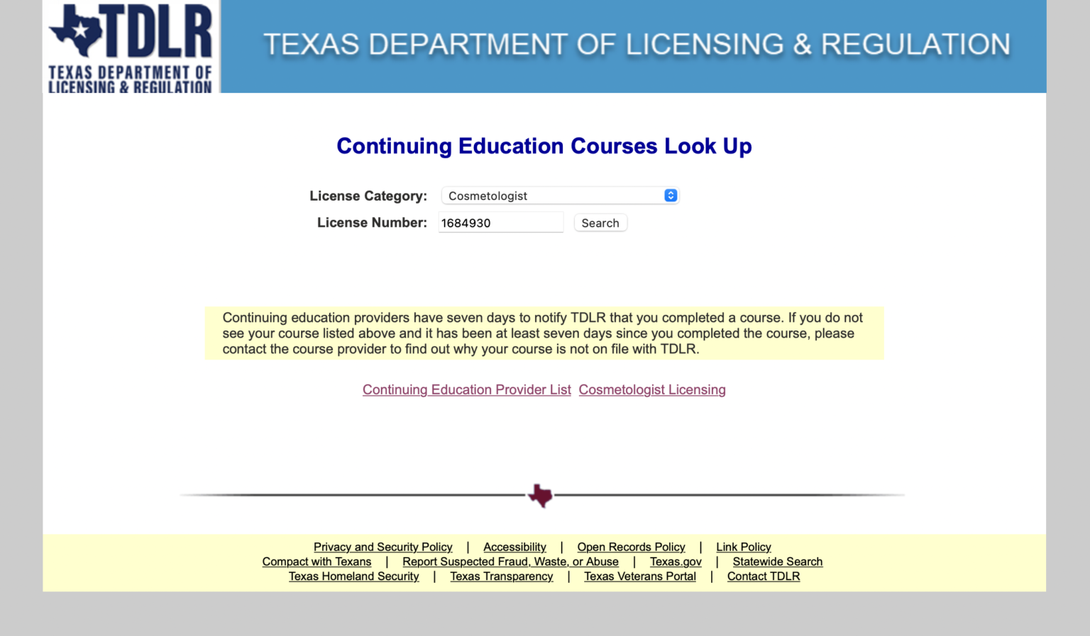 How to Confirm That Your License Number Was Reported To The TDLR ...
