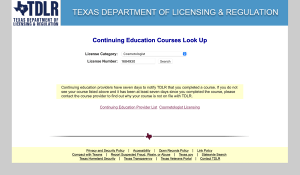 How to Confirm That Your License Number Was Reported To The TDLR ...